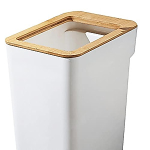 PETSOLA Trash Bin Waste Bins Garbage Can Without Lid Wastebasket Trash Can for Home Bedroom, White 7L
