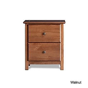Grain Wood Furniture Shaker 2-Drawer Nightstand, Walnut
