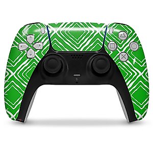 WraptorSkinz Skin Wrap compatible with Sony PS5 DualSense Controller Wavey Green (CONTROLLER NOT INCLUDED)
