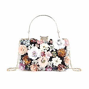 Lanpet Women Clutches Flower Evening Handbag Chain Strap Shoulder Bag