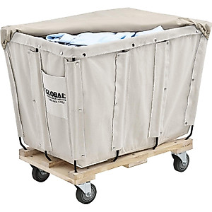 Global Industrial 8 Bushel, Canvas Basket Bulk Truck, Unassembled, 34" L x 22" W x 30-1/2"H