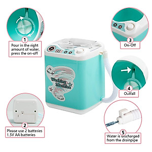 DOTSOG Mini Electric Makeup Brush Cleaner Makeup Sponge Washing Machine Dollhouse Toy Cosmetic Brush Powder Puff Washer Beauty Cleaning makeup Tool