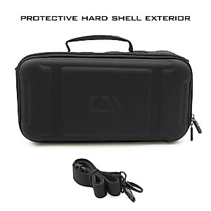 CASEMATIX 60% Keyboard Case for 61 Key Mechanical Keyboards up to 11.5" - Protective Hard Shell Travel Case with Shoulder Strap, Padded Divider and Accessory Storage, Black