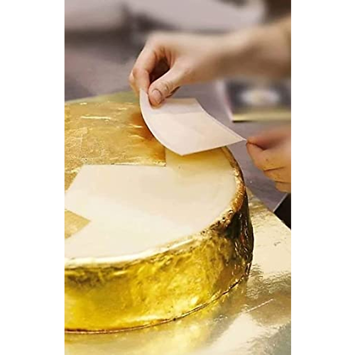 24k Edible Gold Leaves 50X75 MM 10 Sheets of Gold Varak Vark For Decoration Cakes Sweets Preparations Foods Jain Temple Ayurvedic Medicine Anti Aging Spa Body Therapy Nails Arts