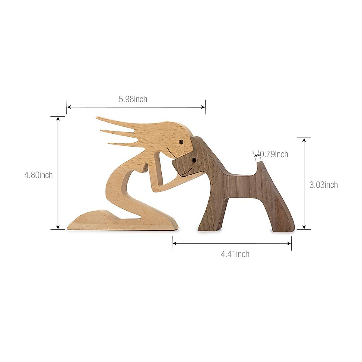 GUANKE Wooden Women's Dog Carving Ornaments are Used for Home Office Desks,Wooden Dog Carving Decorations,Wood Carving Decorations - Increase (PL020A)