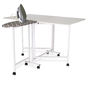 Arrow Sewing Furniture Millie Folding Cutting Table with Ironing Board