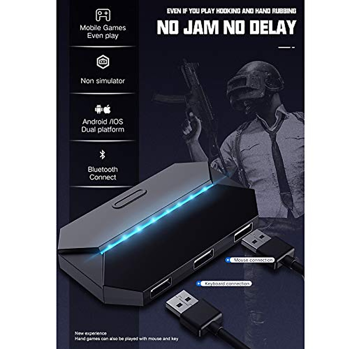 Fauge Gaming Converter Keyboard Mouse Battle Dock Support USB HUB Splitter Throne for IOS Android Gaming