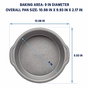 Country Living Nonstick Loaf Pan, Heavy Duty Carbon Steel with Quick Release Coating, Made without PFOA, Dishwasher Safe, 2-Pack Bakeware Set, 9-Inch x 5-Inch, Gray Speckle