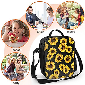 Harooni Sunflower Lunch Bag Oxford Cloth Waterproof Thick Insulation Bag Picnic Bag Large Portable Lunch Box Bag Frozen Bag Insulation Package