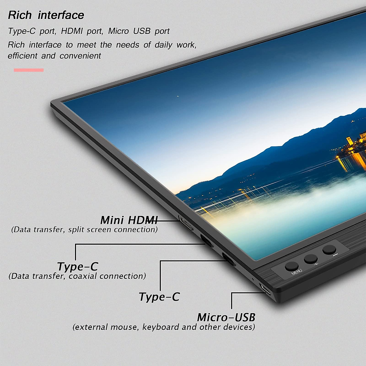 Cell Phone/Computer External Expansion Screen 15.6-inch Portable HD Display Without Touch Function