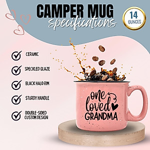 Cute Funny Coffee Mug for Grandma - One Loved Grandma - Unique Fun Gifts for Grandmother, Grandma from Grandkids - Coffee Cups & Mugs with Quotes