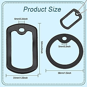 CHGCRAFT 32pcs 2Styles Silicone Dog Tag Silencers Include 8 Pcs Stainless Steel Chain and 8pcs Iron Ball Chains with Connectors for Reduce Noise and Protect Tag