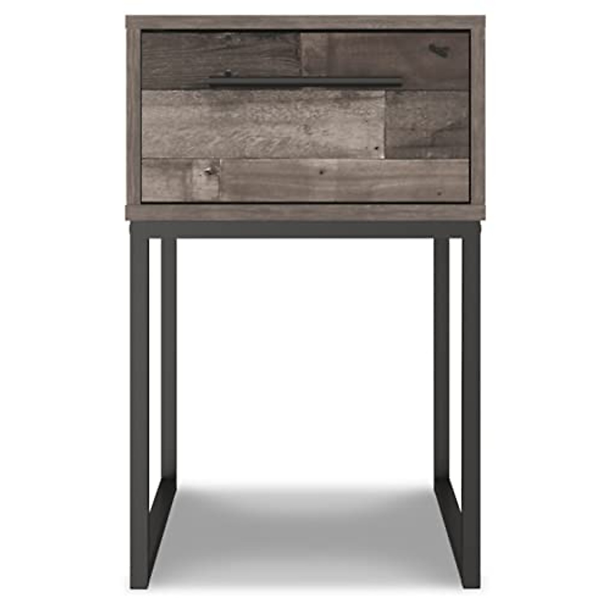 Signature Design by Ashley Neilsville Industrial 1 Drawer Nightstand with Metal Legs, 26" Tall, Gray & Black
