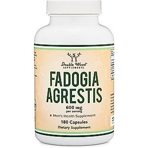 Fadogia Agrestis 600mg Per Serving (180 Capsules) Powerful Extract to Support Athletic Performance (Third Party Tested, Non-GMO, Vegan, Gluten Free) by Double Wood
