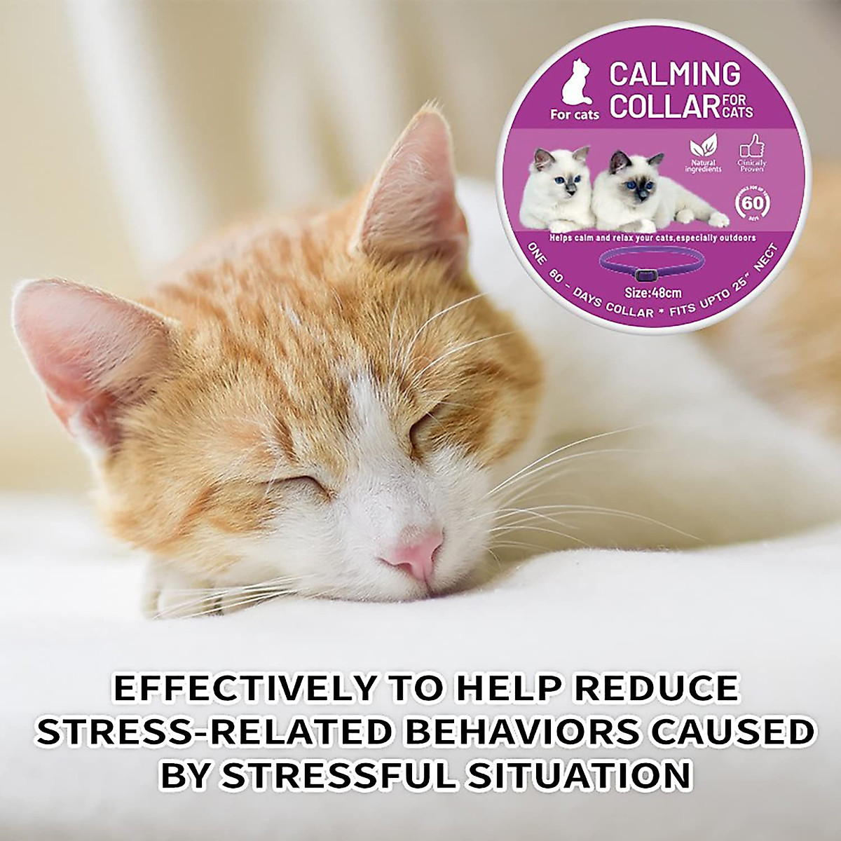 Pets4Luv Calming Collar for Cats - Pheromone Calm Collars, Anxiety Relief Fits Small Medium and Large Cat - 2022 New Version - Adjustable and Waterproof with 100% Natural 3Packs