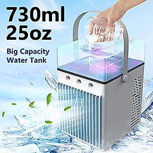 2023 New SXhyf Portable Air Conditioner, Evaporative Air Cooler Pro 3 in 1, Rechargeable Portable AC with 3 Wind Speed & Night Light, Portable Air Cooler, Desk Fan for Home Room Desktop Camping