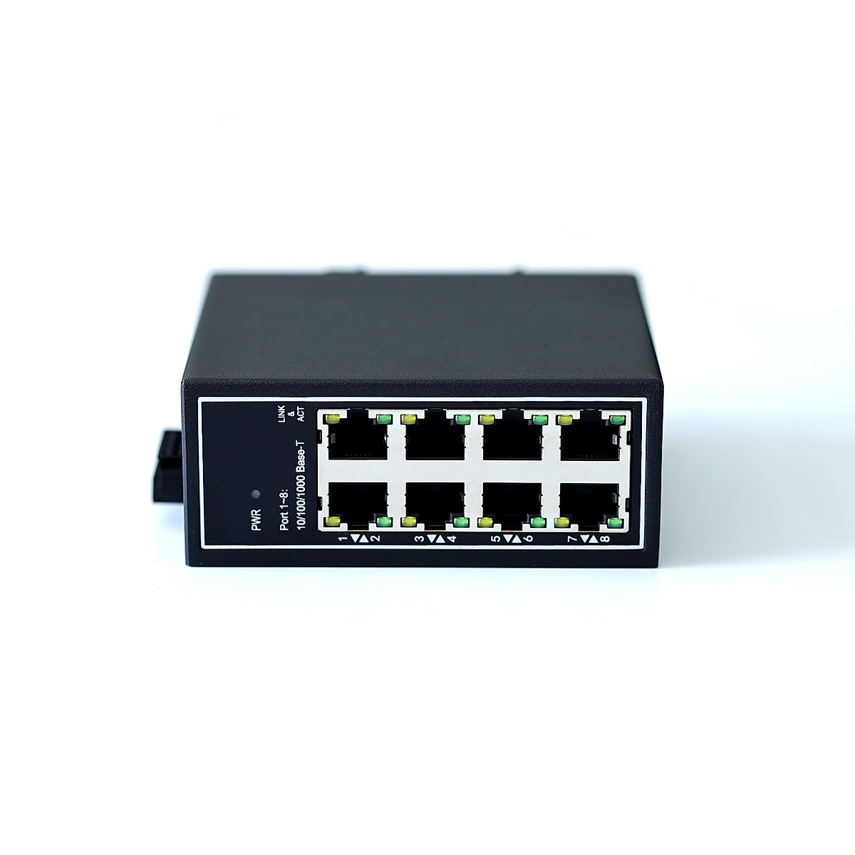 WIWAV WDH-8GT-DC 10/100/1000Mbps Unmanaged 8-Port Gigabit Industrial Ethernet Switches with DIN Rail/Wall-Mount (UL Listed, Fanless, -30°C~75°C)