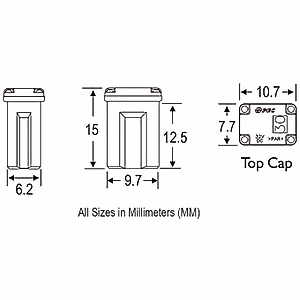 10 Pack 608830 30 Amp Micro Cartridge Fuses Micro Fuse FMM Mcase Micro Female Fuses