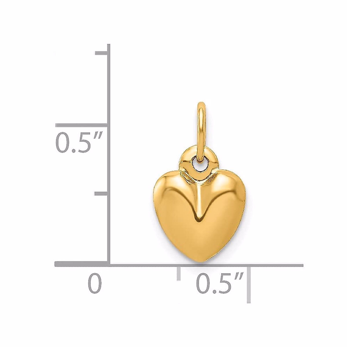 Diamond2Deal 14k Yellow Gold Puffed Heart Pendant