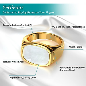 YeGieonr Gold Rings for Women Trendy Non-tarnish Chunky Gold Plated Ring, Waterproof Stainless Steel Gold Jewelry Gift