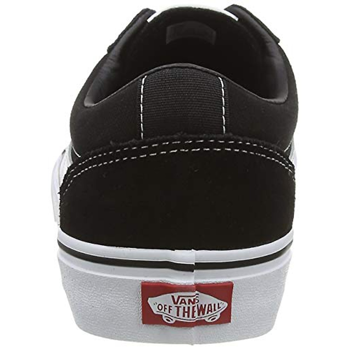 Vans Men's Ward Sneaker, Black Suede Canvas Black White C24, 14