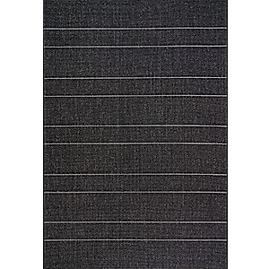 nuLOOM Alaina Indoor/Outdoor Striped Area Rug, 5' 3" x 7' 6", Black