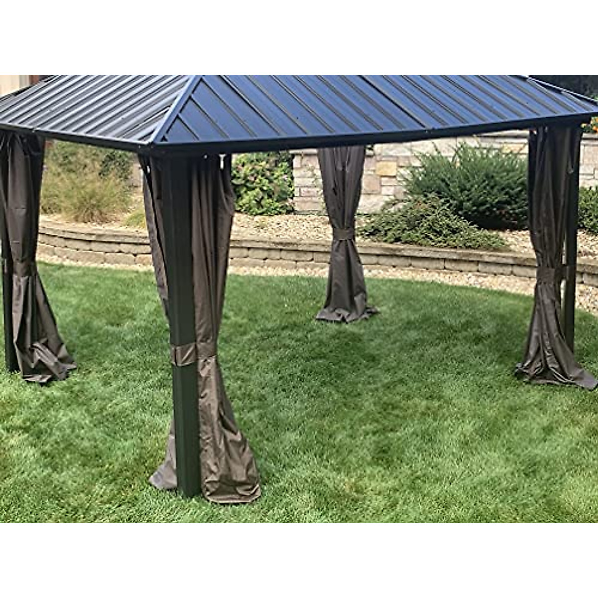 Universal Privacy Curtains for 12'x16' Gazebo by Outdoor Casual - Fits Sambra, Concord, Edison and More