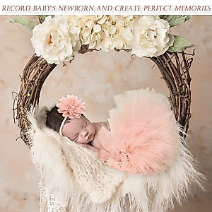 SPOKKI 4 PCS Newborn Photography Props Outfits-BabyTutu Skirt Cute Bow Headdress and Lace Rompers Flower Headband Sets for Infants Girl Boy