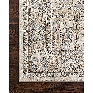 Loloi Teagan Collection 3'-4" x 5'-7" Accent Rug in Ivory/Sand - Large Area Rug, Soft Neutral Rug, High-Traffic Area Rug for Living Room, Bedroom, Home Office, Dining Area