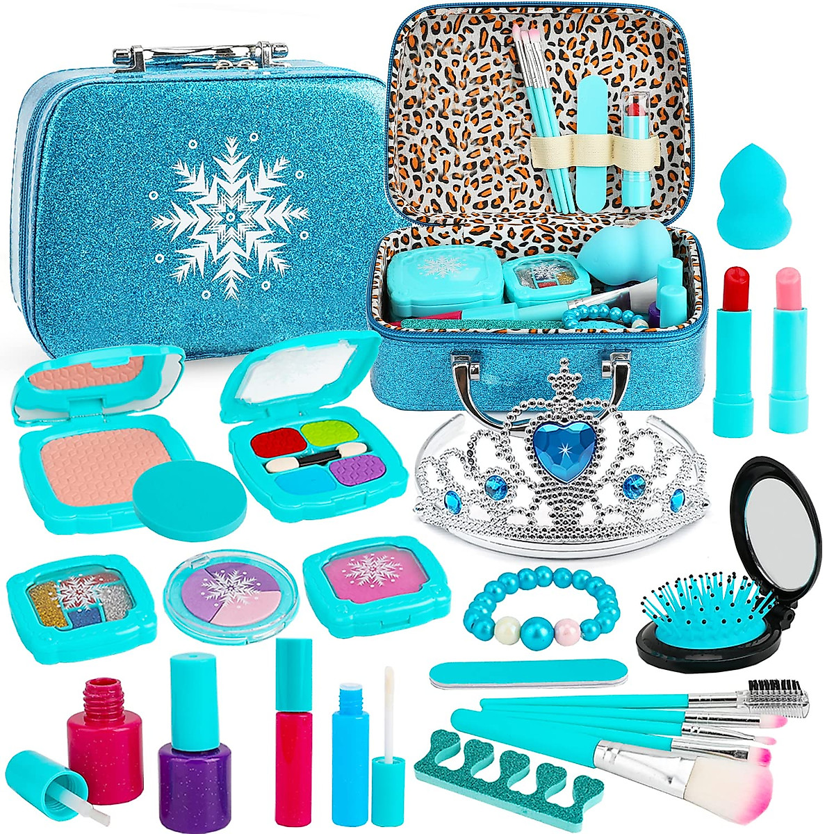 Pretend Makeup for Toddlers, Play Makeup for Little Girls, Fake Makeup for Kids, Toddler Makeup Play Set, Pretend Play, Birthday Gifts for 3 4 5 Year Old Girls, Girl Toys Age 3 4 5 6 (Not Real Makeup)