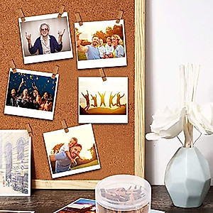 50 PCS Push Pin with Wooden Clips, Durable Wooden Push Pins, Decorative Pushpins Tacks Thumbtacks, Tacks for Cork Board Artworks Notes Photos, Craft Projects, Offices and Homes