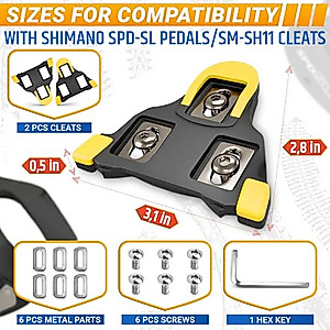 Baidell Bike Cleats, 6 Degree Float Compatible Shimano SPD-SL Cleats, Cycling Pedals Cleat, Road Bicycle Cleat Set, Indoor Clip for Specialized Peloton Shoes Women — SPD SL Cleats Bike Shoes for Men