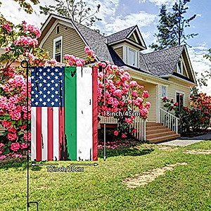 American Italian Flag Garden Yard Flag 12"x 18" Welcome House Flag Banners for Patio Lawn Outdoor Home Decor