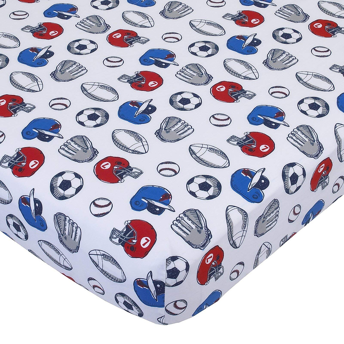 Carter's 4-Piece Toddler Set, Blue/White/Red All Star, 52" x 28"