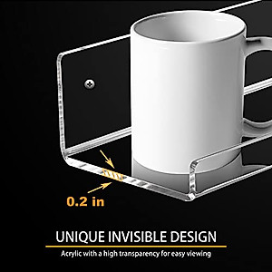 WZXYBP Acrylic Floating Shelves,Invisible Wall Mounted Display Organizer Ledge Shelf for Kids Room, Living Room, Office, Bedroom, Bathroom, Kitchen(4pack)