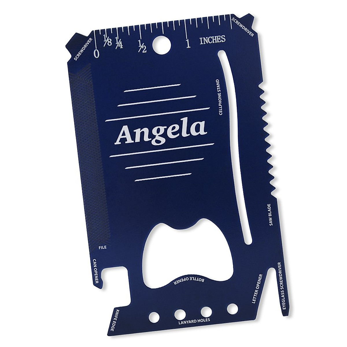 Dimension 9 Angela - Laser Engraved, Anodized Metal Personalized Wallet Tool