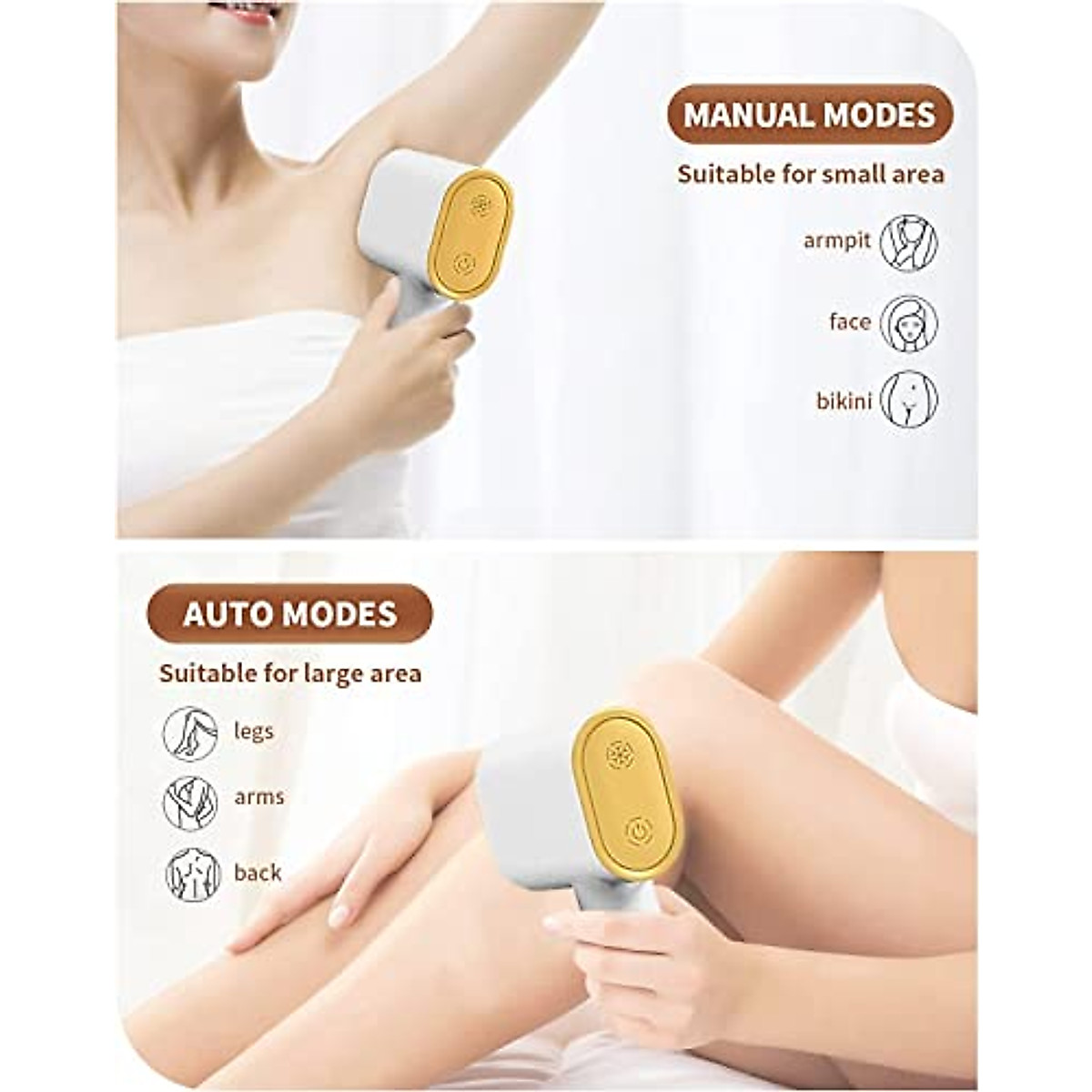 GERCY Laser Hair Removal for Women Permanent, Painless At-Home IPL Hair Removal Device Upgraded to 999,999 Flashes, 5 Level Energy Adjustable & 2 Flash Modes for Beautify Skin, Face, Body, Bikini