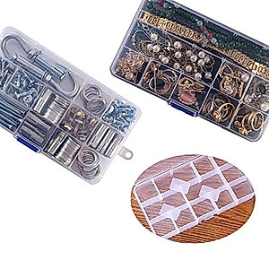 Anyumocz 6 Pack 15 Grids Plastic Crafts Storage Boxes with Adjustable Dividers,Jewelry Organizer Container for Beads Earrings Rings,Clear