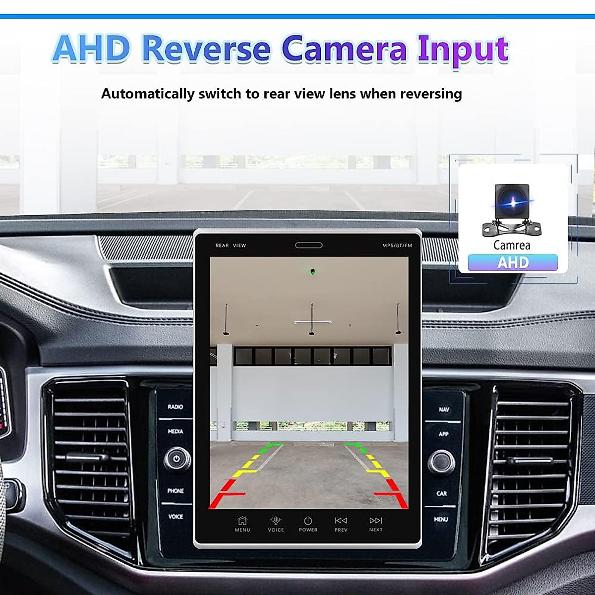 2G 32G Double Din Car Stereo Android Car Radio Touch Screen with Bluetooth, Rimoody 9.5'' Vertical Screen Car Radio with GPS Navigation WiFi FM iOS/Android Mirror Link USB Split Screen + Backup Camera