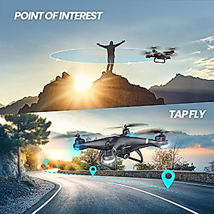 Holy Stone GPS Drone with 1080P HD Camera FPV Live Video for Adults and Kids, Quadcopter HS110G Upgraded Version, 2 Batteries, Altitude Hold, Follow Me and Auto Return, Easy to Use for Beginner