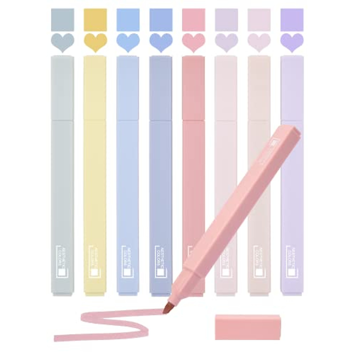 Browill [8 Colors] Vibrant Highlighters Set No Bleed Quick Dry Aesthetic Highlighters with Soft Chisel Tip for Bible Study Journaling Planner Notes School Office Supplies