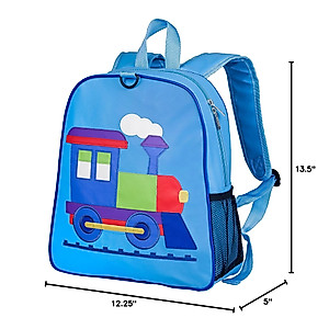 Wildkin Kids Embroidered Backpack for Toddler Boys and Girls, Kids Backpack Measures 13.5 x 12.25 x 5 Inches, Perfect for School & Travel Backpack for Kids (Train)