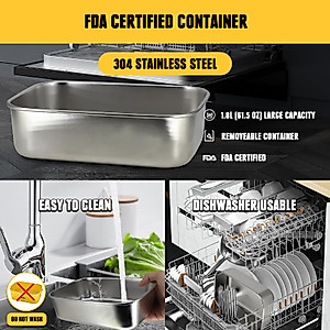 Electric Lunch Box, Compatible with Dewalt 20V Max Battery (NOT Included) 75W 62OZ(1.8L) Food Heater 110V/12V/24V for Home/Truck/Jobsite, Leak-proof Portable Heated Lunch Kit