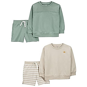 Simple Joys By Carter's Baby Boys Casual Playwear Sets, Sage/Ivory, 18M US