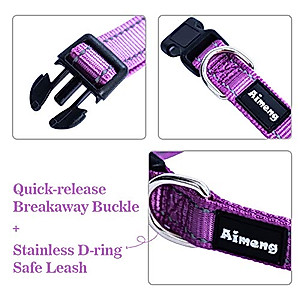 Personalized Dog Collar Adjustable Dog Collar Fadeproof Custom Embroidered with Pet Name and Phone Number, 11 Thread Color Options for Boy and Girl Dogs