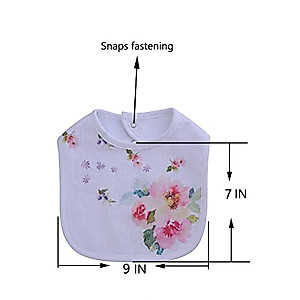 maiwa Large Snap Cotton Bibs for Baby Boys Girls Feeding Drooling for 4 Pack