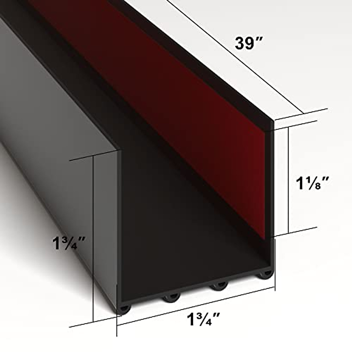 Door Draft Stopper, Cuttable Draft Stopper for Bottom of Door, Strong Adhesive Door Sweeps for Exterior Doors 39” Length (Black)