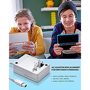 VOYEE 3DS Charger Compatible with Nintendo 3DS/ DSi/DSi XL/ 2DS/ 2DS XL/New 3DS XL 100-240V Wall Plug Adapter