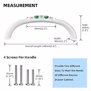 Pull Handle Fence Handle Long Cabinet Handles for Interior, Closet, Drawer, Outdoor, Garage, Fruits Watermelon