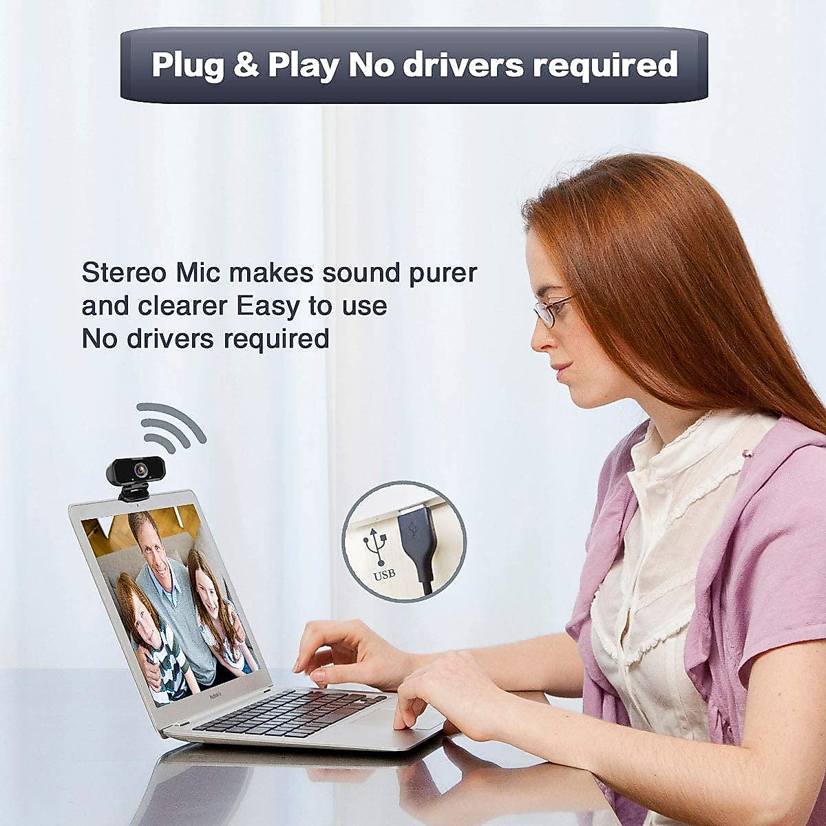 Webcam 1080p HD Computer Camera - Microphone Laptop USB PC Webcam with Privacy Shutter and Tripod Stand, 110 Degree Live Streaming Widescreen Recording Pro Video Web Camera for Calling, Conferencing